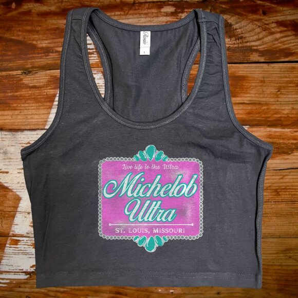 Tops | Michelob Ultra Black Crop Tank | Poshmark
